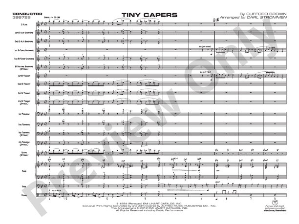 Tiny Capers: Jazz Ensemble Conductor Score & Parts: Clifford Brown - Digital Sheet Music Download
