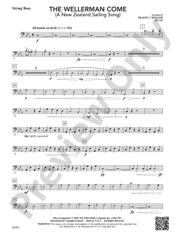 The Wellerman Come: String Bass: String Bass Part: Travis J. Weller ...