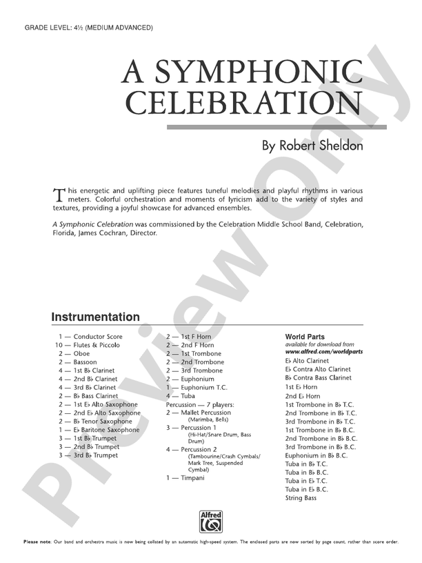A Symphonic Celebration: Score: Concert Band Score - Digital Sheet ...