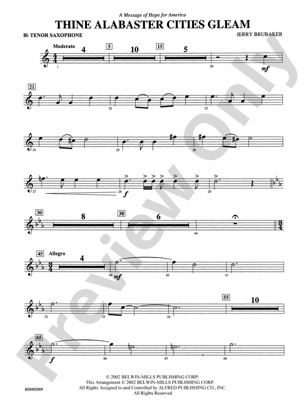 Thine Alabaster Cities Gleam (A Message of Hope for America): B-flat ...