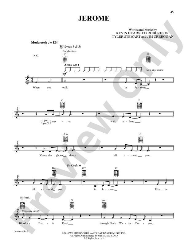 Jerome: Guitar: Barenaked Ladies - Digital Sheet Music Download