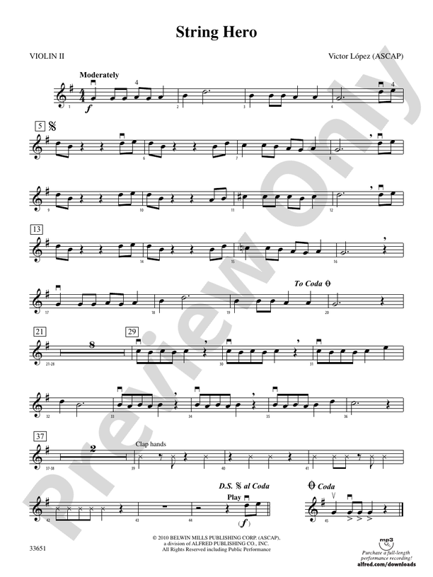 String Hero: 2nd Violin: 2nd Violin Part - Digital Sheet Music Download