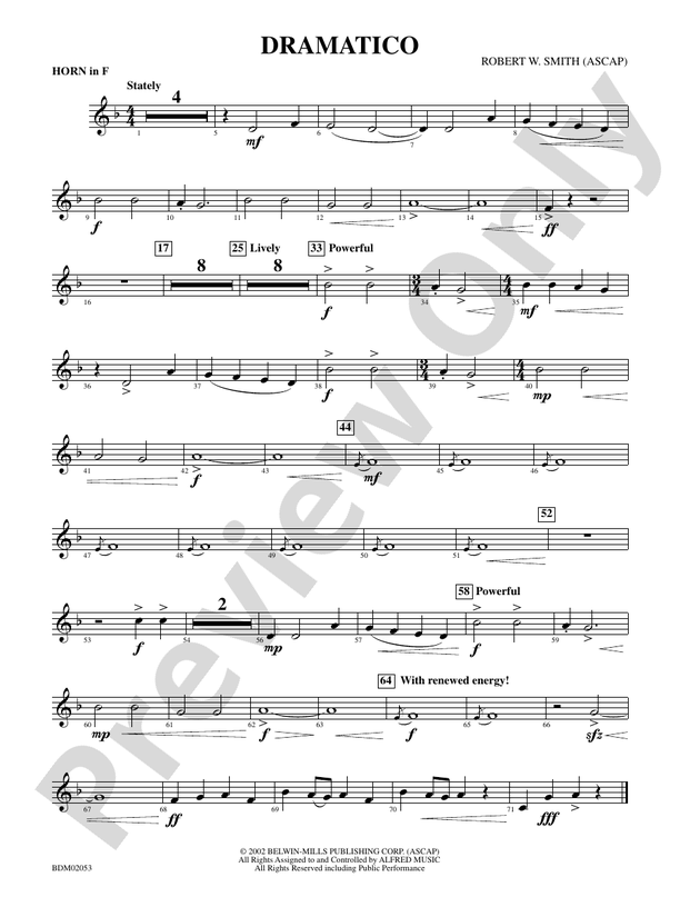 Dramatico: 1st F Horn: 1st F Horn Part - Digital Sheet Music Download