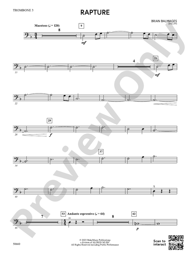 Rapture: 3rd Trombone: 3rd Trombone Part - Digital Sheet Music Download