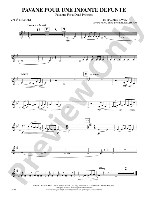 Pavane Pour Une Infante Defunte (Pavanne for a Dead Princess): 3rd B ...