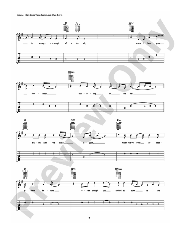 Here Come Those Tears Again: Easy Guitar: Jackson Browne - Digital ...