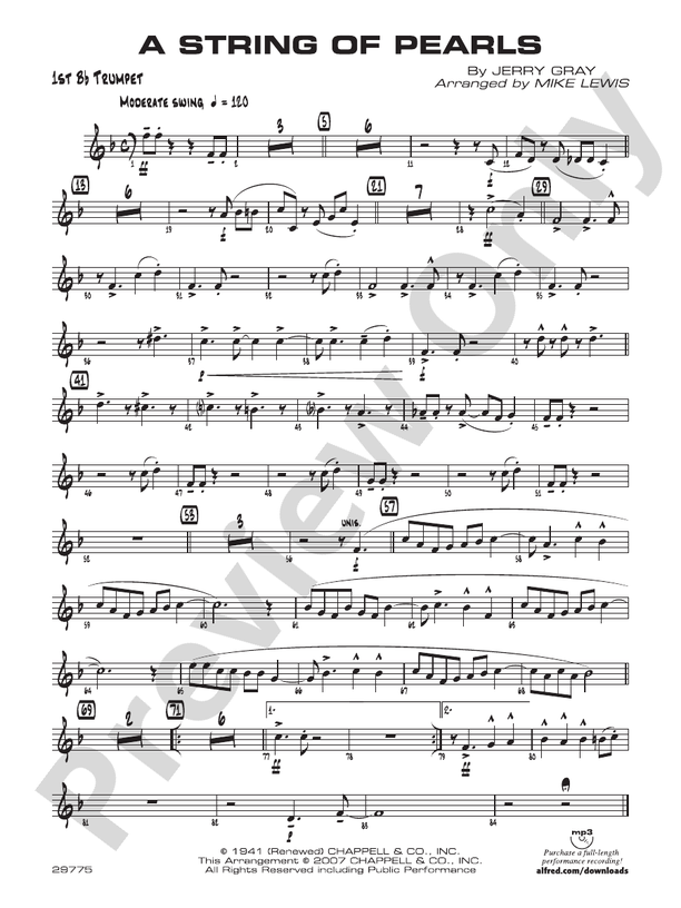 String of Pearls: 1st B-flat Trumpet: 1st B-flat Trumpet Part - Digital ...