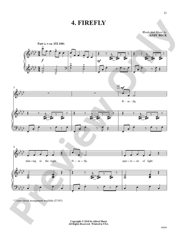 Firefly - Piano/Vocal Solo (Medium Voice): Voice: Andy Beck - Digital ...