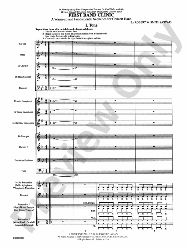 First Band Clinic (A Warm-Up and Fundamental Sequence for Concert Band ...