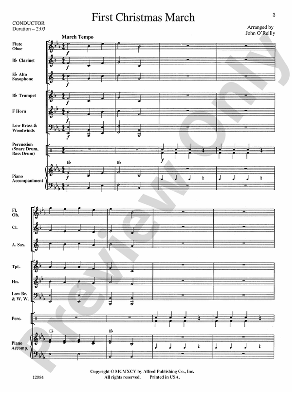 First Christmas March: Score: Concert Band Score - Digital Sheet Music ...