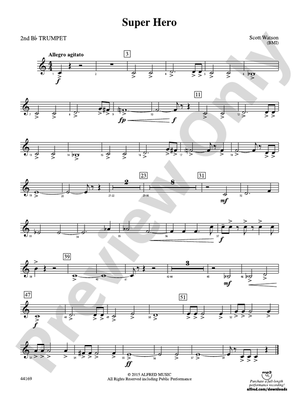 Super Hero: 2nd B-flat Trumpet: 2nd B-flat Trumpet Part - Digital Sheet ...