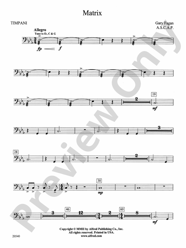 Matrix: Timpani: Timpani Part - Digital Sheet Music Download