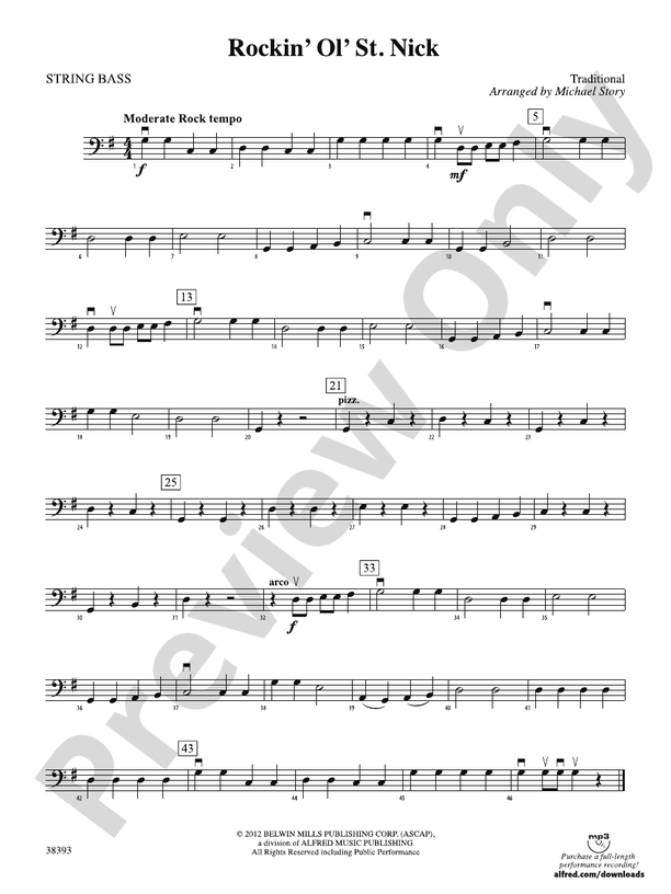 Rockin' Ol' St. Nick: String Bass: String Bass Part - Digital Sheet ...