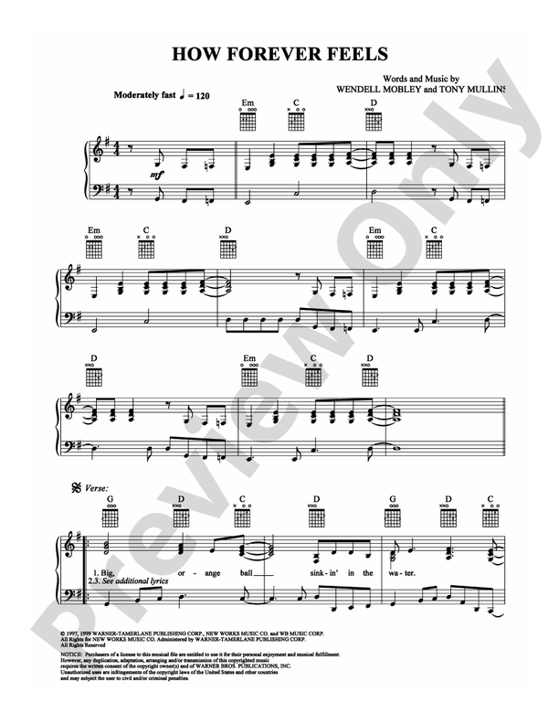 How Forever Feels: Piano/Vocal/Chords: Kenny Chesney - Digital Sheet ...