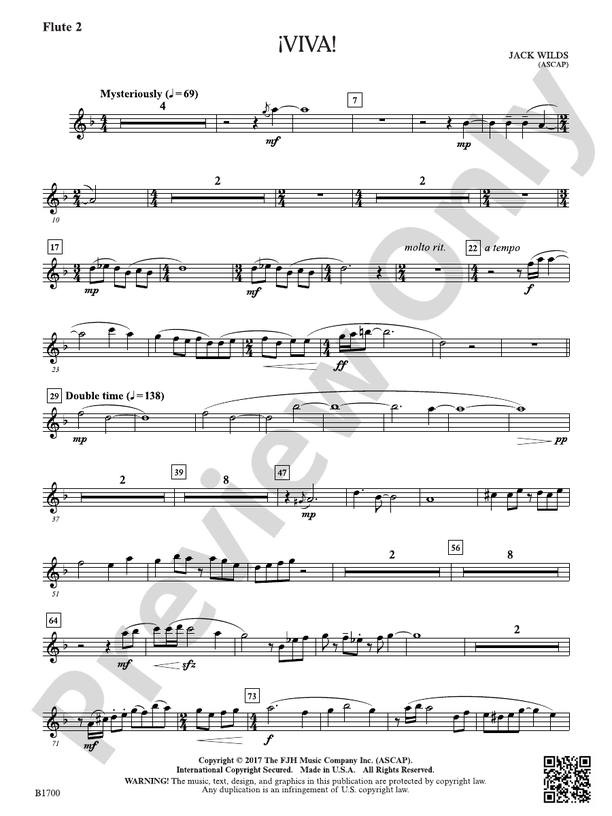 Viva!: Flute 2: Flute 2 Part: Jack Wilds - Digital Sheet Music Download