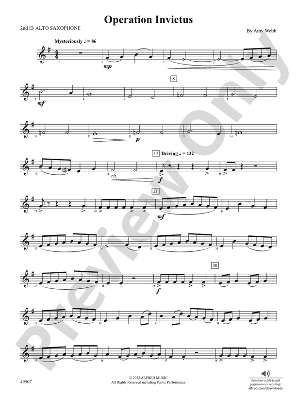 Operation Invictus: 2nd E-flat Alto Saxophone: 2nd E-flat Alto ...