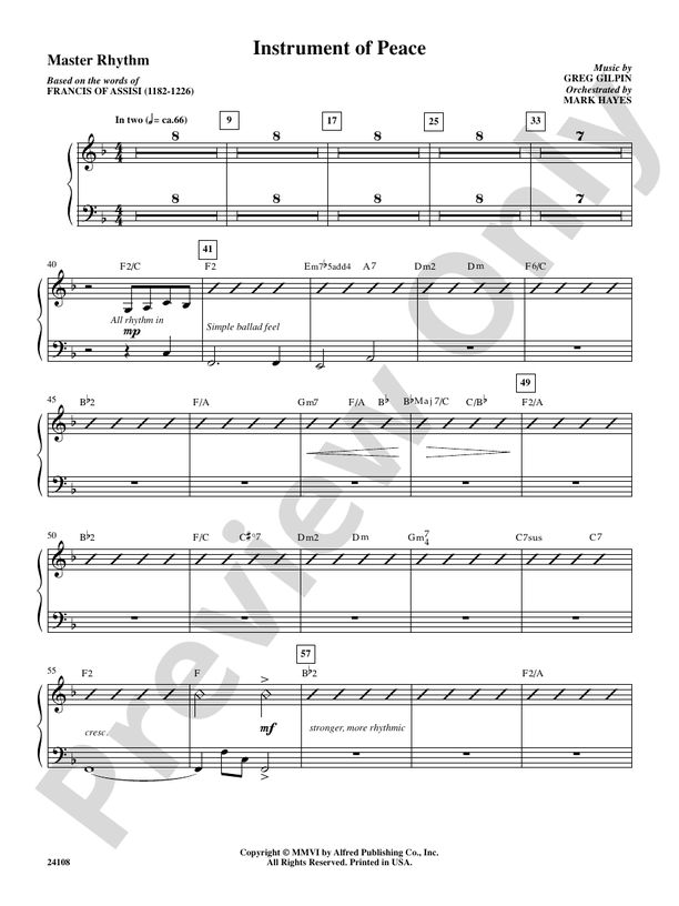 Instrument of Peace: Drums: Drums Part - Digital Sheet Music Download