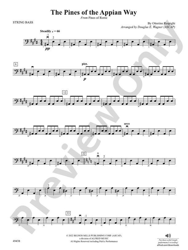 The Pines of the Appian Way: String Bass: String Bass Part - Digital Sheet Music Download
