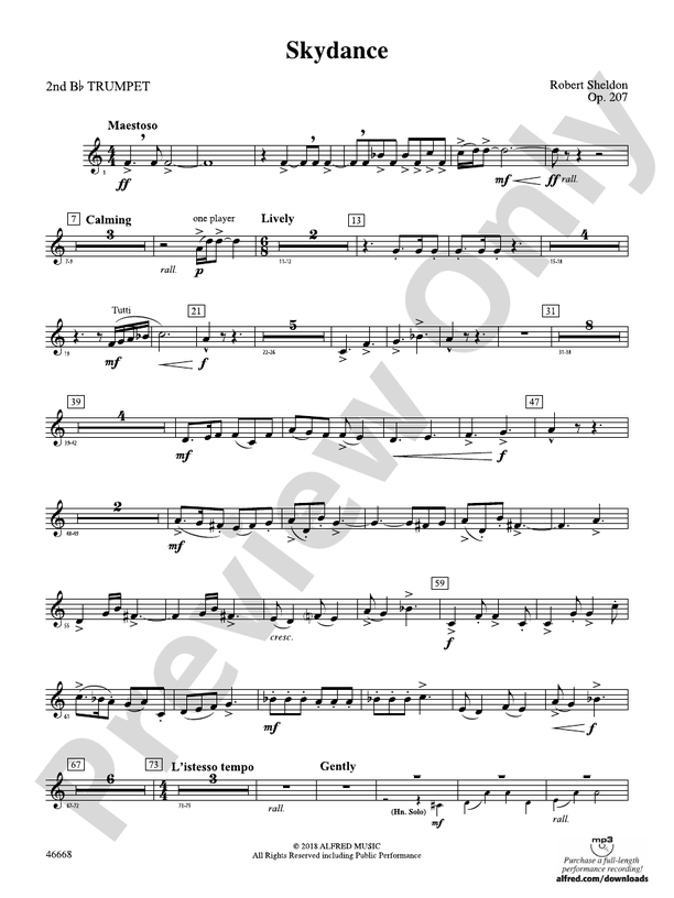 Skydance: 2nd B-flat Trumpet: 2nd B-flat Trumpet Part - Digital Sheet Music Download