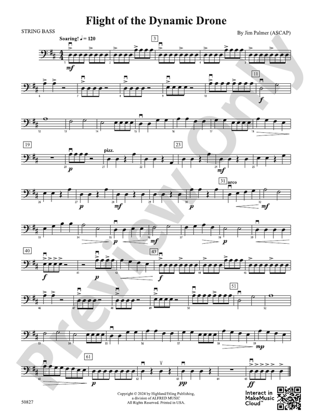 Flight of the Dynamic Drone: String Bass: String Bass Part - Digital ...