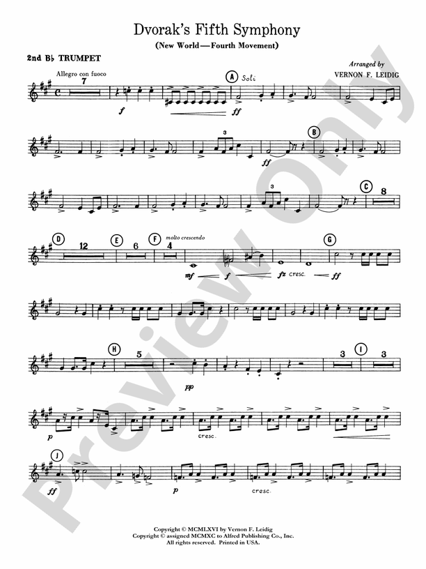 Dvorák's 5th Symphony ("New World," 4th Movement): 2nd B-flat Trumpet ...