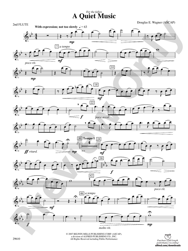 A Quiet Music: 2nd Flute: 2nd Flute Part - Digital Sheet Music Download