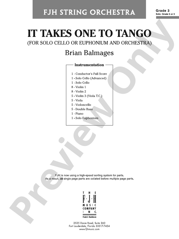 It Takes One to Tango: Score: String Orchestra Score: Brian Balmages ...
