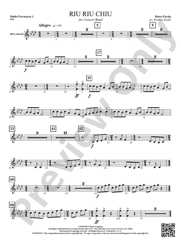 Riu Riu Chiu: 1st Mallet Percussion: 1st Mallet Percussion Part ...