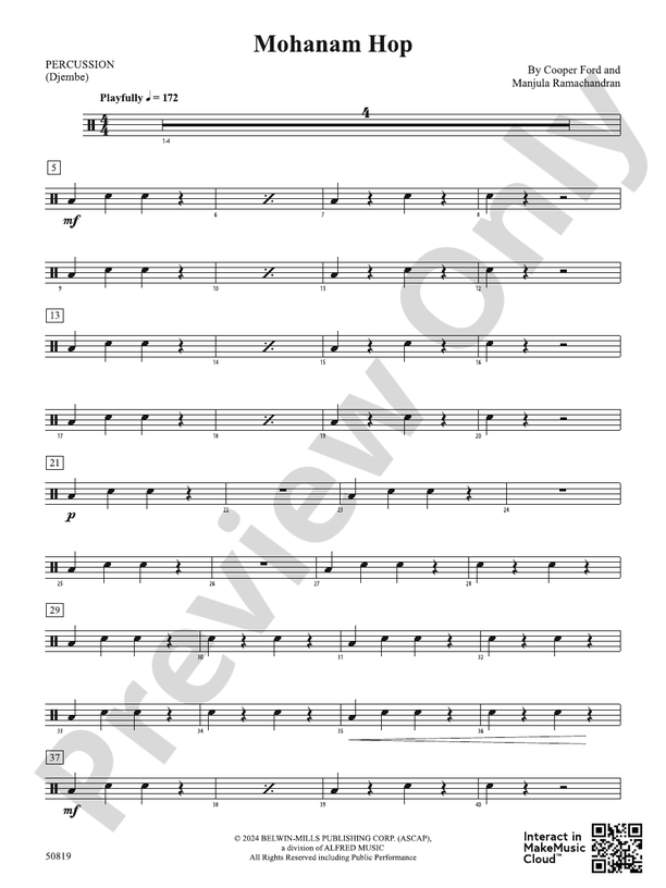 Mohanam Hop: Auxiliary Percussion: Auxiliary Percussion Part - Digital ...