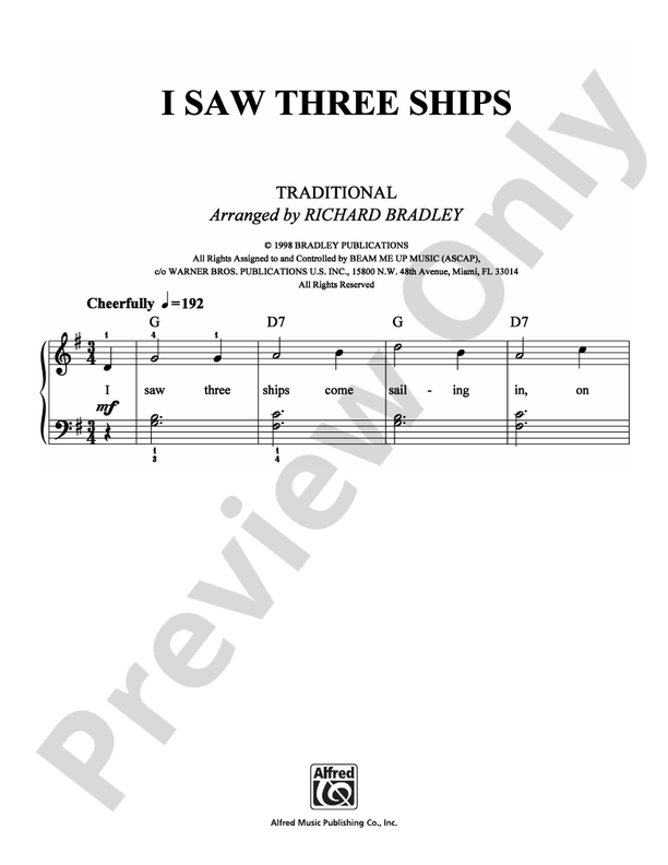 I Saw Three Ships: Easy Piano: Traditional - Digital Sheet Music Download