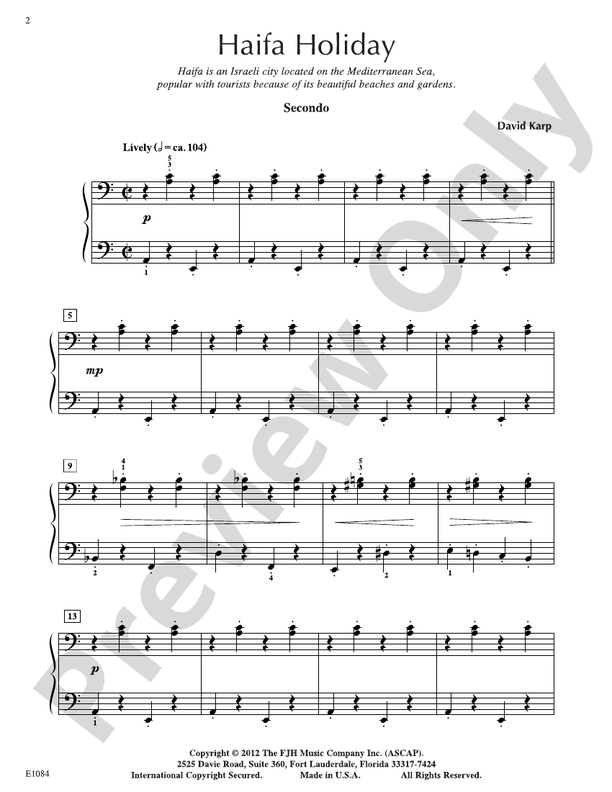 Haifa Holiday: Piano: David Karp - Digital Sheet Music Download