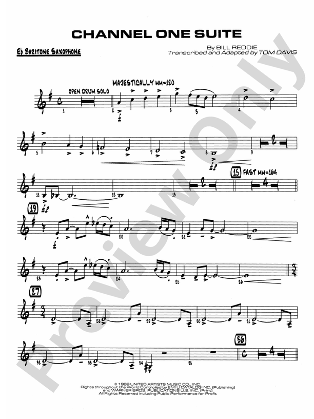 Channel One Suite: E-flat Baritone Saxophone: E-flat Baritone Saxophone Part - Digital Sheet ...