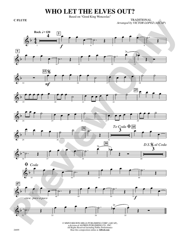Who Let the Elves Out?: Flute: Flute Part - Digital Sheet Music Download