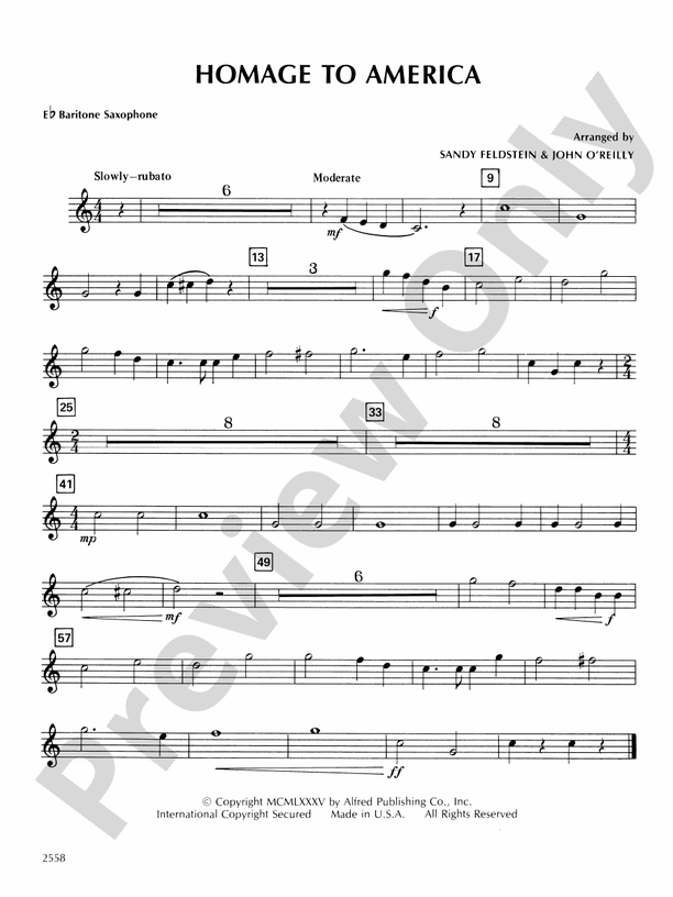 Homage To America E Flat Baritone Saxophone E Flat Baritone Saxophone
