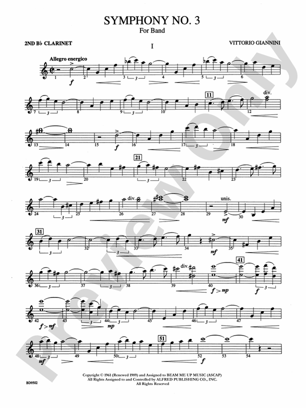 Symphony No. 3 for Band: 2nd B-flat Clarinet: 2nd B-flat Clarinet Part - Digital Sheet Music ...