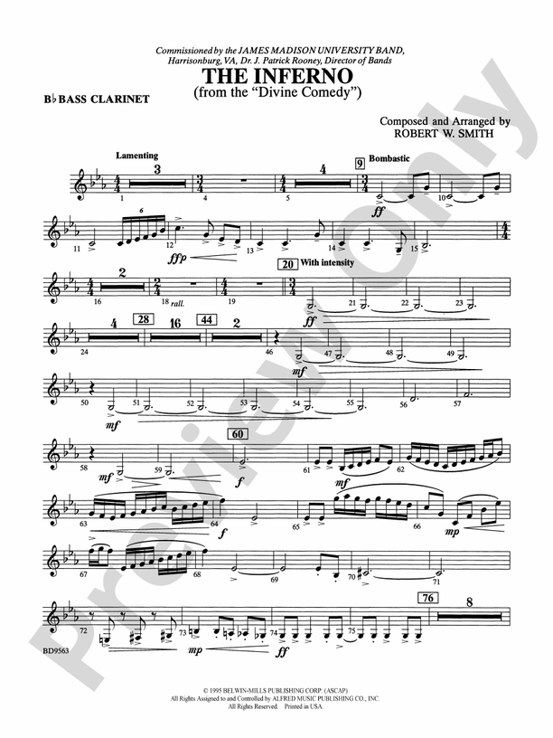 The Inferno: B-flat Bass Clarinet: B-flat Bass Clarinet Part - Digital ...