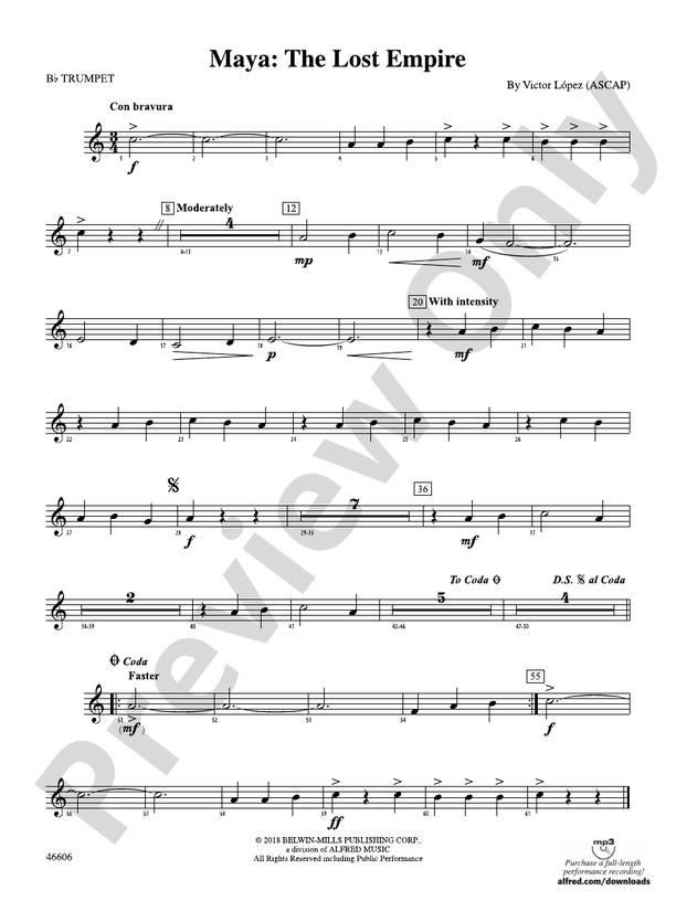 Maya: The Lost Empire: 1st B-flat Trumpet: 1st B-flat Trumpet Part ...