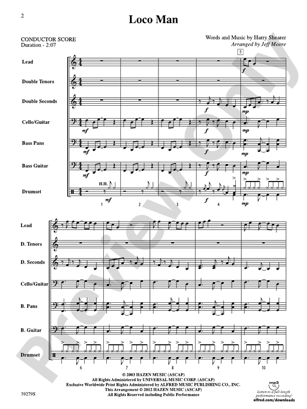 Loco Man: Steel Drum Conductor Score & Parts: Harry Shearer - Digital ...