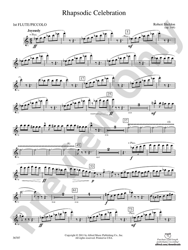 Rhapsodic Celebration: Flute: Flute Part - Digital Sheet Music Download