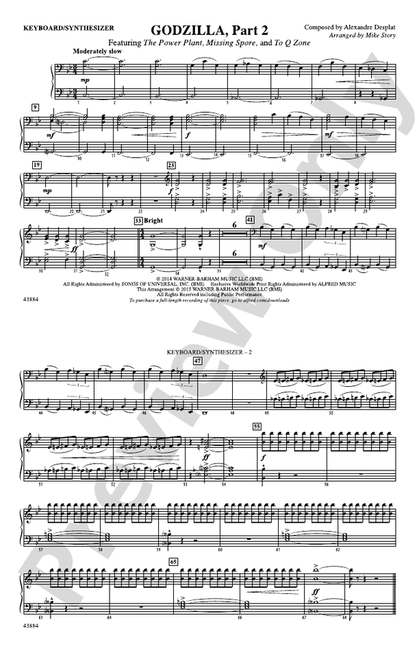 Godzilla, Part 2: Piano Accompaniment: Piano Accompaniment Part ...