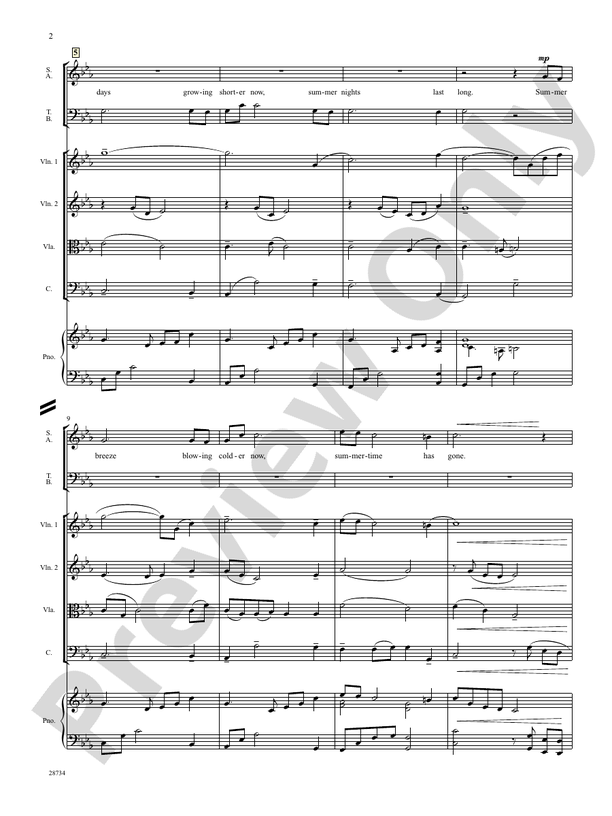 Autumn: Score: Choir Score - Digital Sheet Music Download