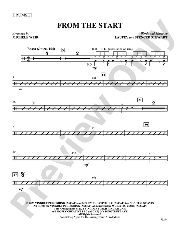 From the Start: Drums: Drums Part - Digital Sheet Music Download