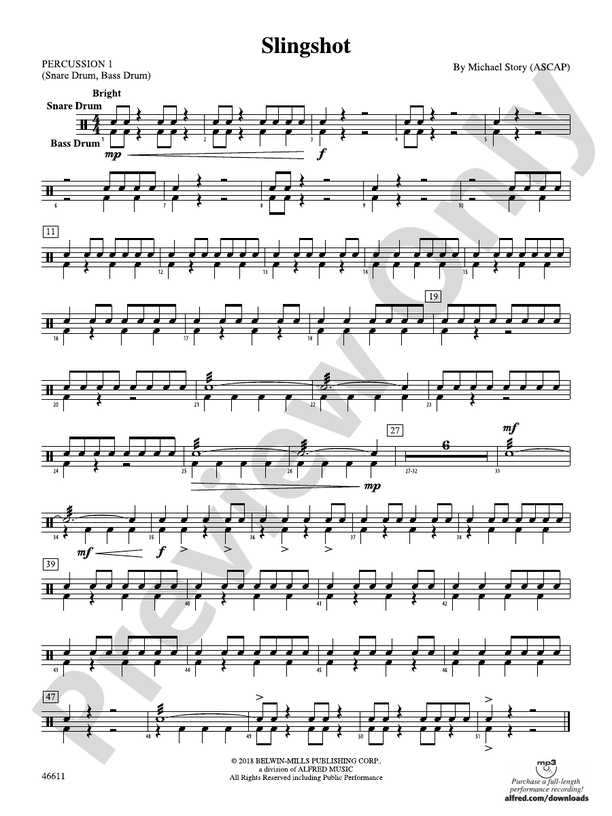 Slingshot: 1st Percussion: 1st Percussion Part - Digital Sheet Music ...