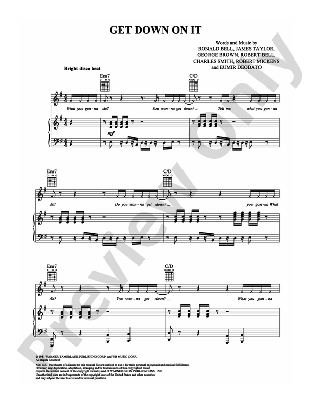 Get Down on It: Piano/Vocal/Chords: Kool & The Gang - Digital Sheet ...