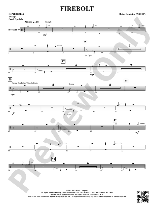 Firebolt: 2nd Percussion: 2nd Percussion Part: Brian Bankston - Digital ...