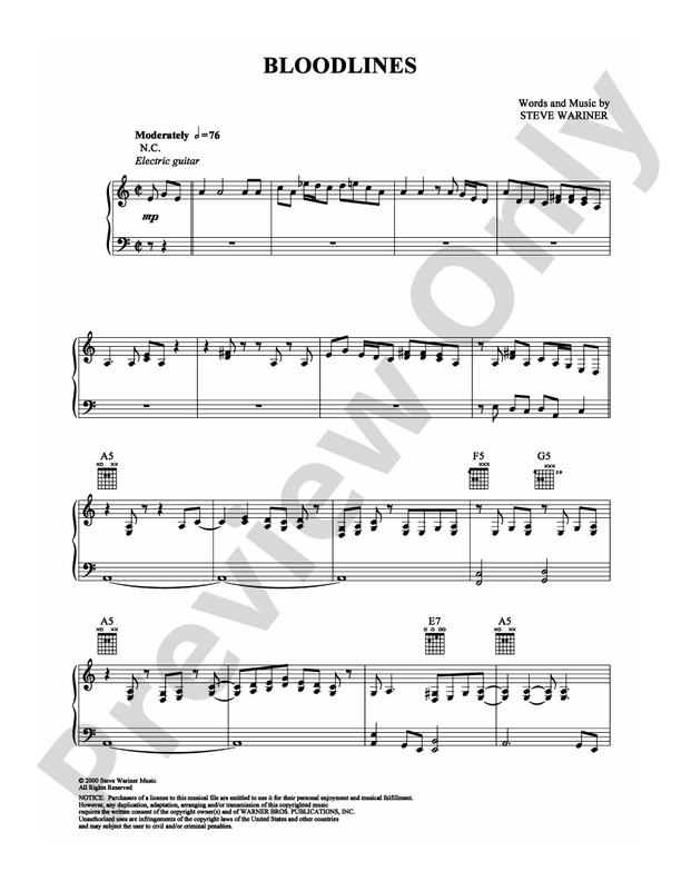 Bloodlines: Piano: Steve Wariner - Digital Sheet Music Download