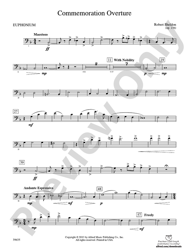 Commemoration Overture: Baritone B.C.: Baritone B.C. Part - Digital ...