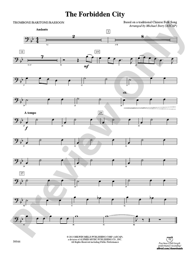 The Forbidden City: 1st Trombone: 1st Trombone Part - Digital Sheet ...