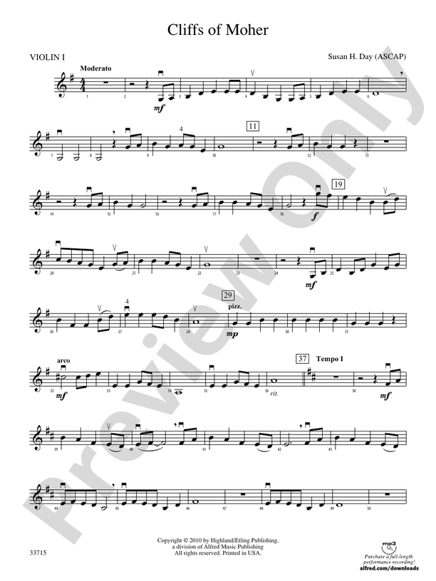Cliffs of Moher: 1st Violin: 1st Violin Part - Digital Sheet Music Download