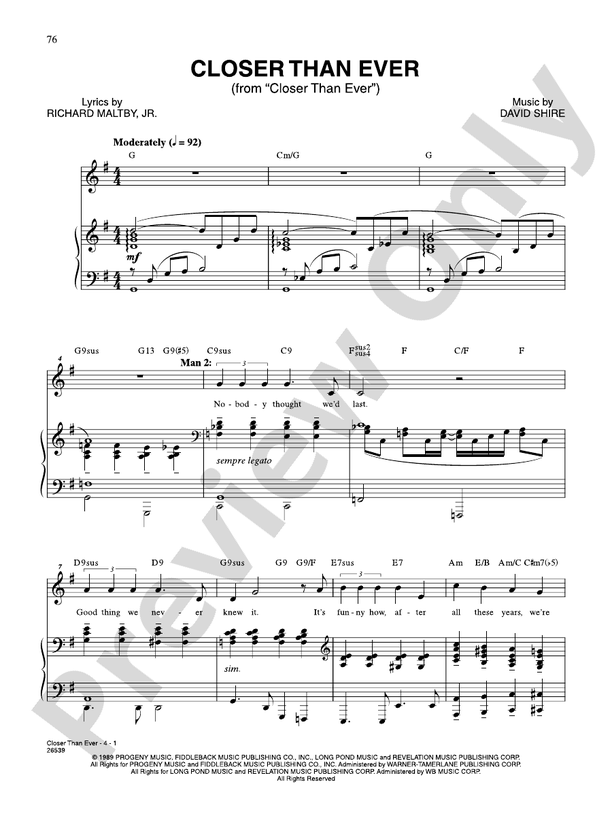 Closer Than Ever (From "Closer Than Ever"): Voice: David Shire ...